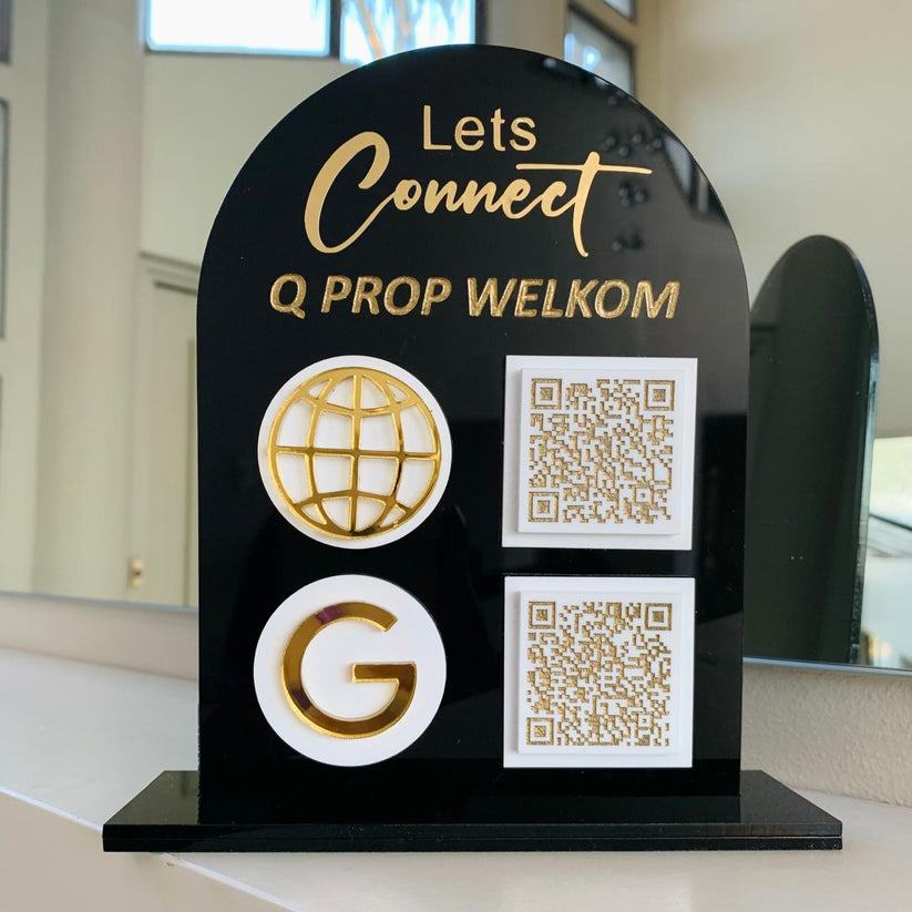 Layered Acrylic Social Media Sign – Stylish & Customizable Branding ...