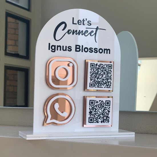 Layered Acrylic Social Media Sign – Stylish & Customizable Branding ...