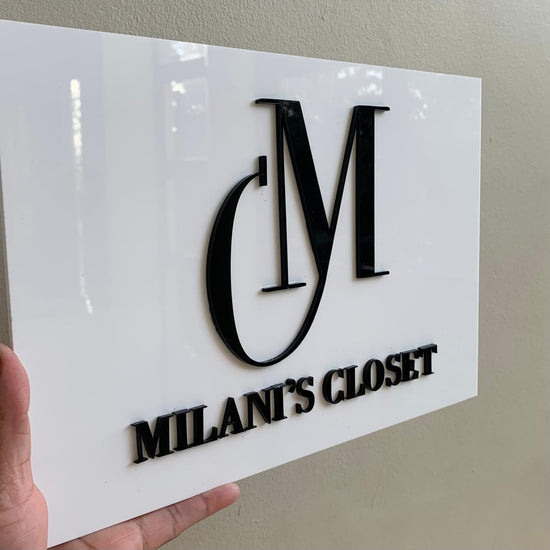 Acrylic business Sign - Rectangular – Manimani Design Studio